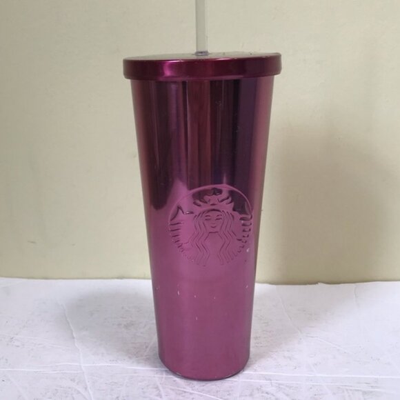 Starbucks | Kitchen | Starbucks Berry Pink Stainlss Steel Lg Cup ...